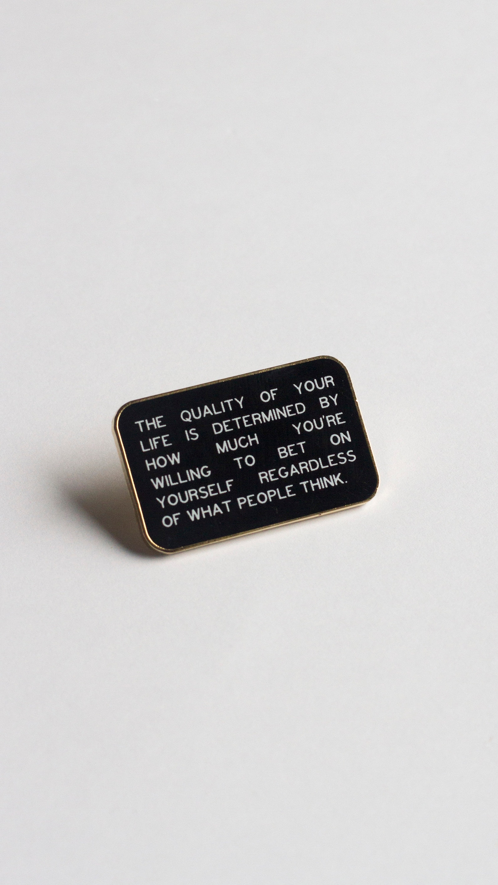 The Quality of Your Life Text Enamel Pin, Mental Health Quotes ...