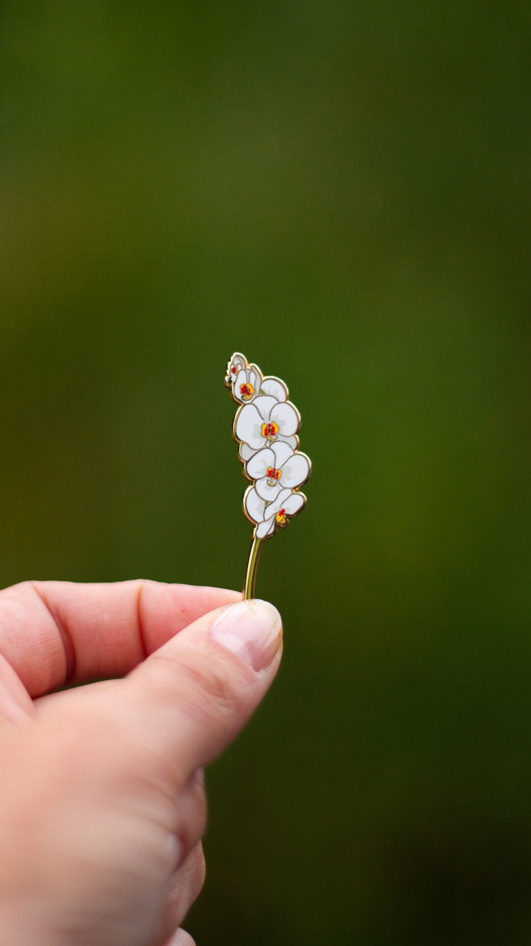 White Orchid Floral Enamel Pin, White Flowers Gift, Flower Lover Pin ...