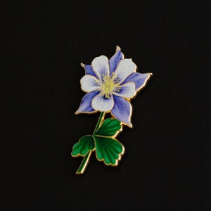 Columbine Enamel Pin | Colorado State Flower Brooch - Etsy