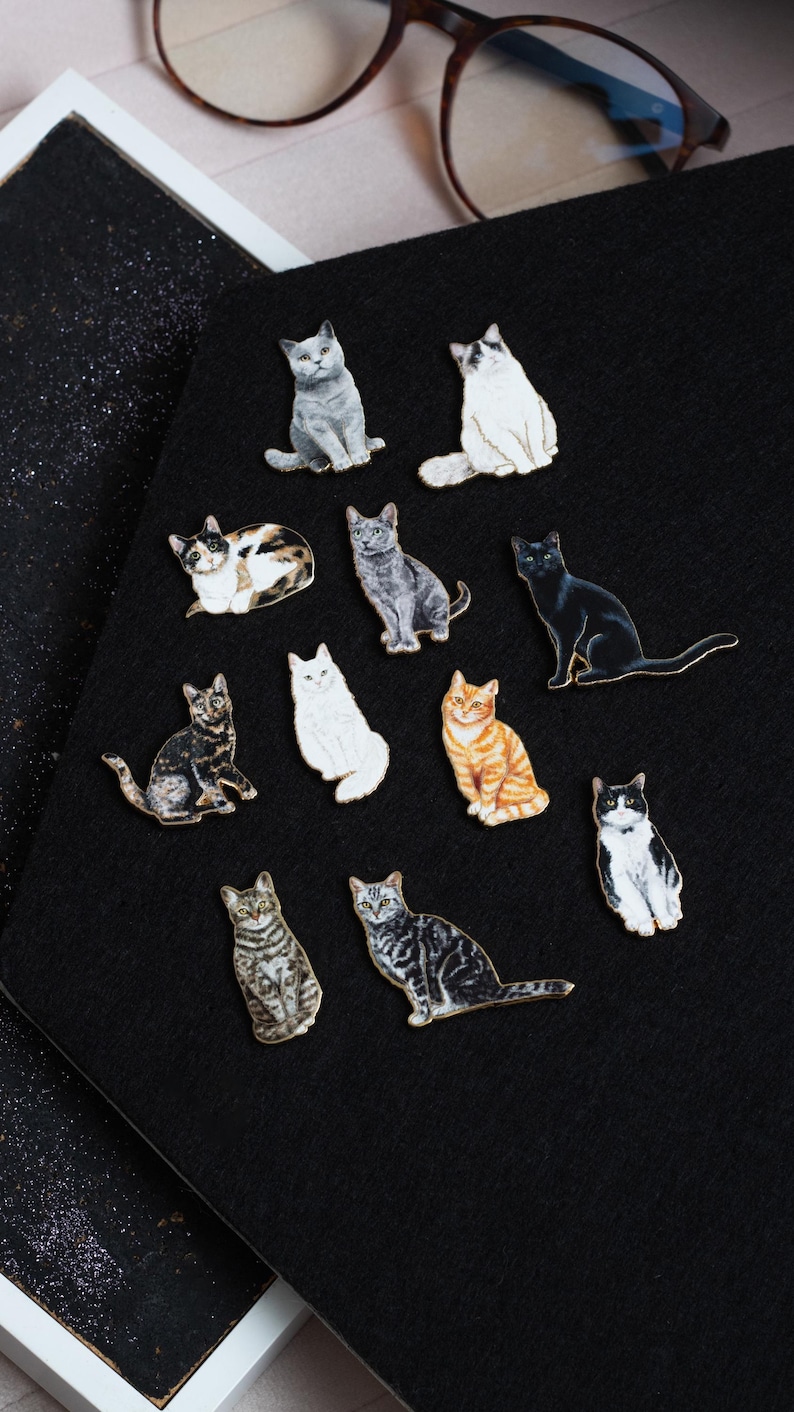 Tuxedo Cat Enamel Pin, Animal Lover Pins, Pet Lover Gift, Black Kitten ...