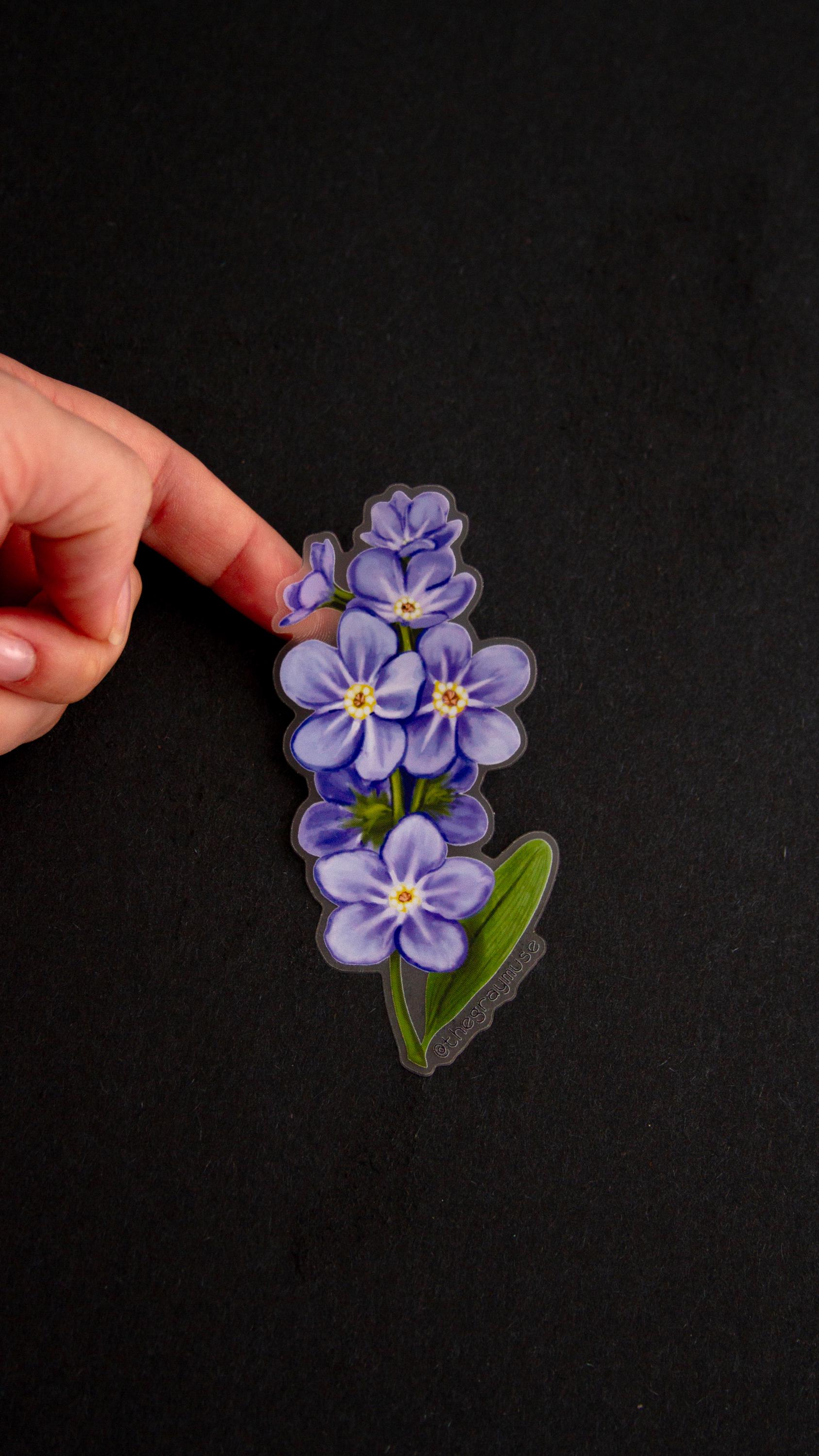 Forget-me-not Floral Sticker, Alaska State Flower, Blue Spring Design ...
