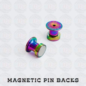 Deluxe MAGNETIC Locking Pin Back for Enamel Pins (rad Backs), Set of 2, Secure Brooch Pin ...