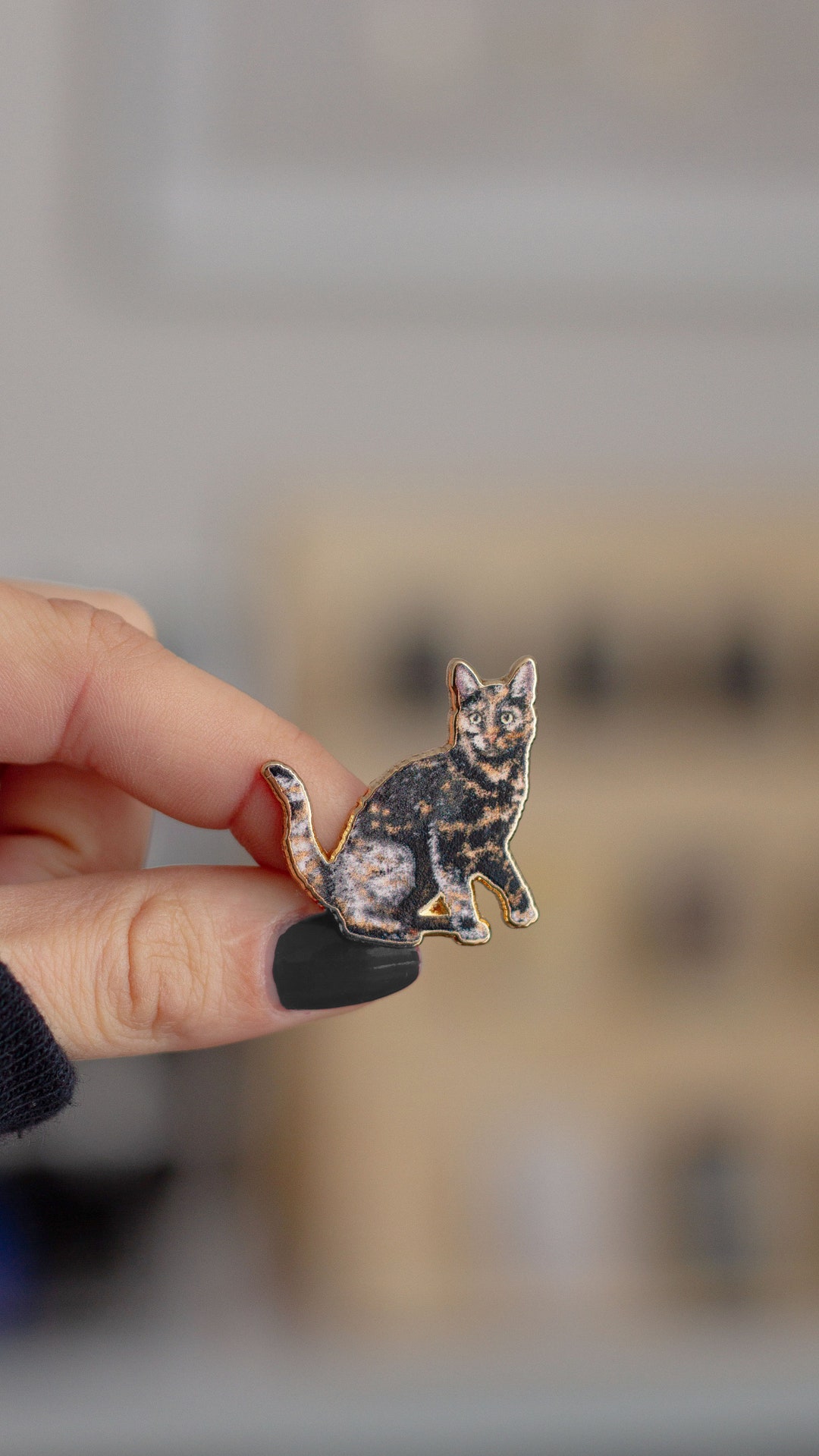 Tortoiseshell Cat Enamel Pin, Animal Lover Pins, Pet Lover Gift, Kitten ...