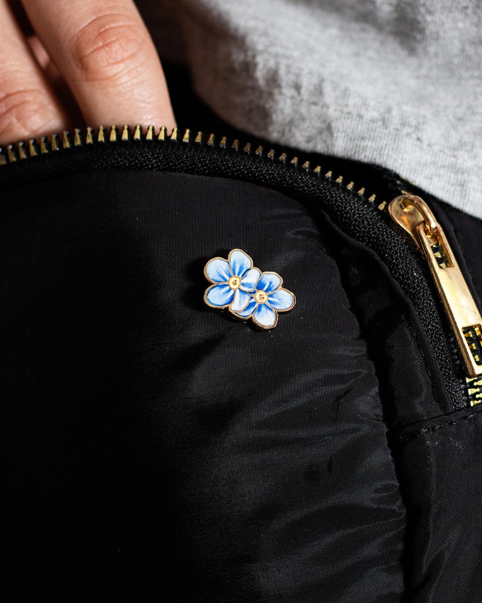 Mini Forget-me-not Enamel Pin, Alaska State Flower Brooch, Floral Lapel ...
