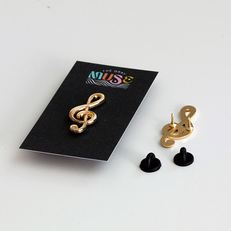 Treble Clef Music Symbol Enamel Pin, Artists Pins, Denim Jacket Badge ...