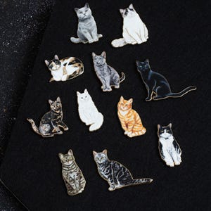 Orange Cat V2 Enamel Pin, Feline Brooch, Ginger Cat Lapel Pin, Animal ...