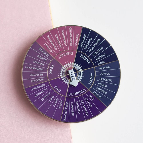 Feelings Wheel Pin Emotions Wheel Mental Health Pin Therapy - Etsy