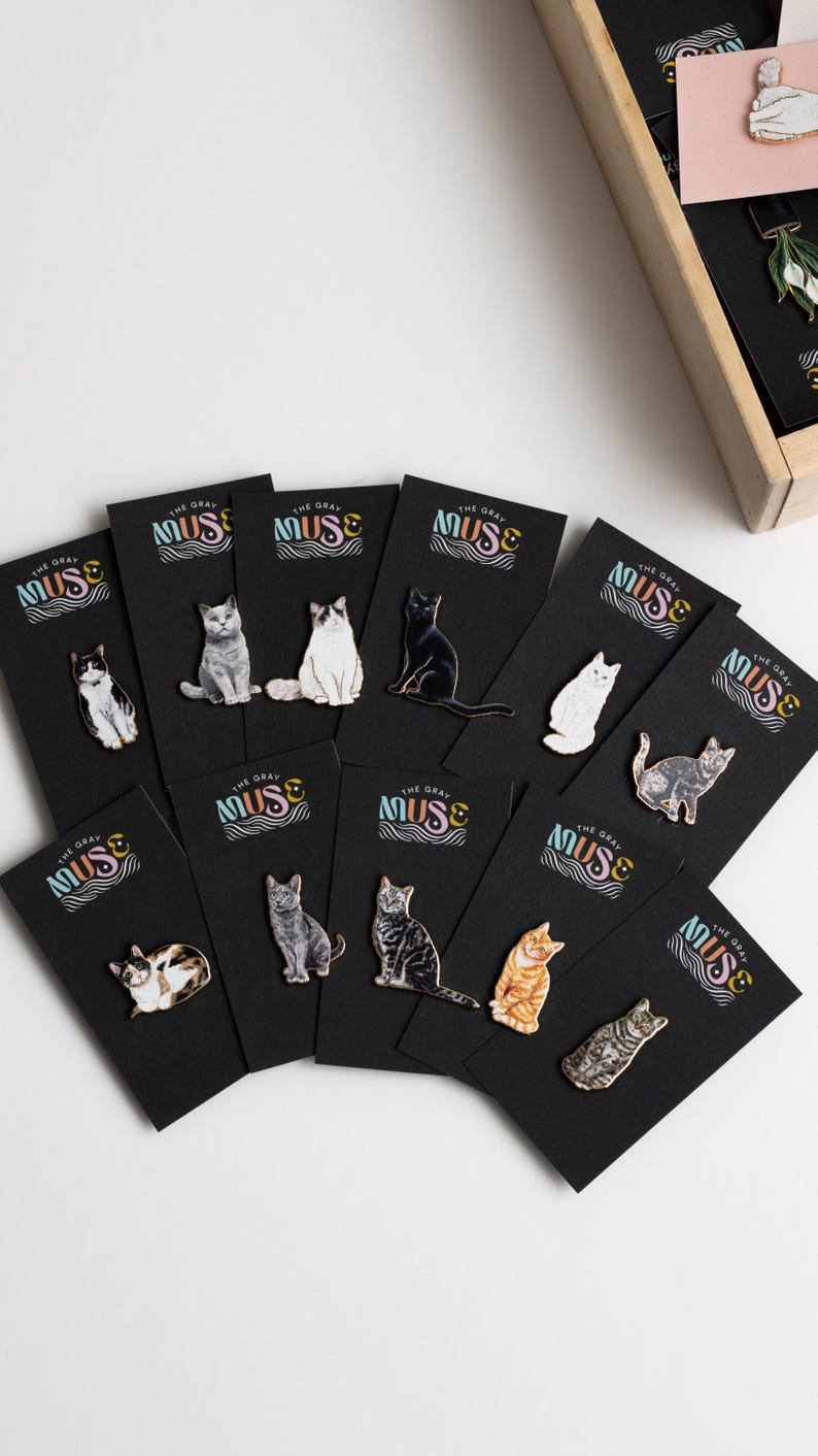 RETIRING Gray British Shorthair Tabby Cat Enamel Pin, Unique Feline ...