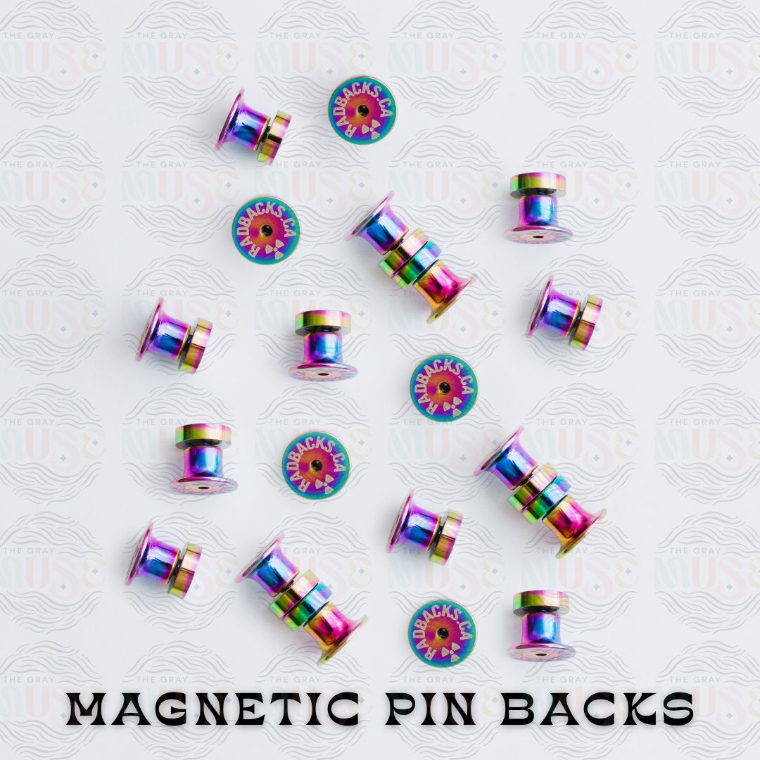 Deluxe MAGNETIC Locking Pin Back for Enamel Pins (rad Backs), Set of 2 ...