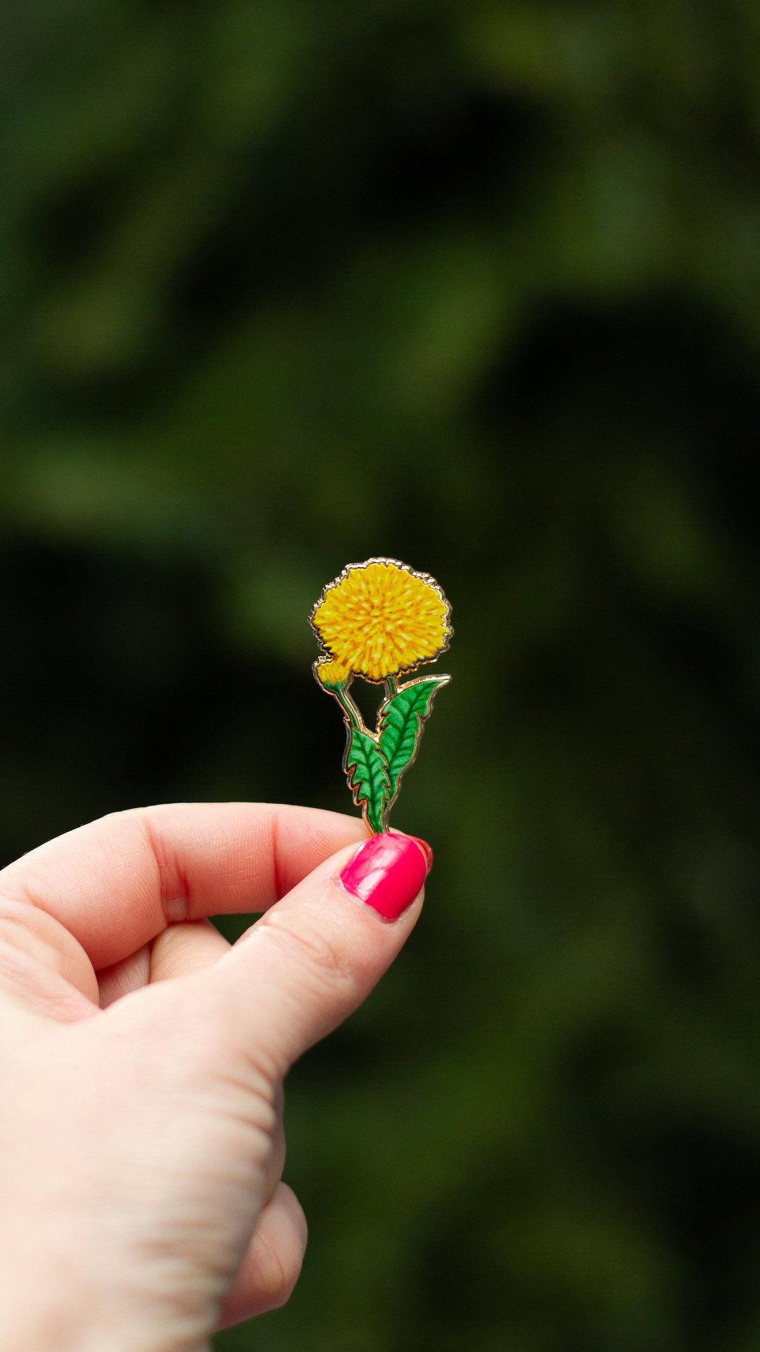 Dandelion Floral Enamel Pin, Yellow Flower Accessory, Nature Lover ...