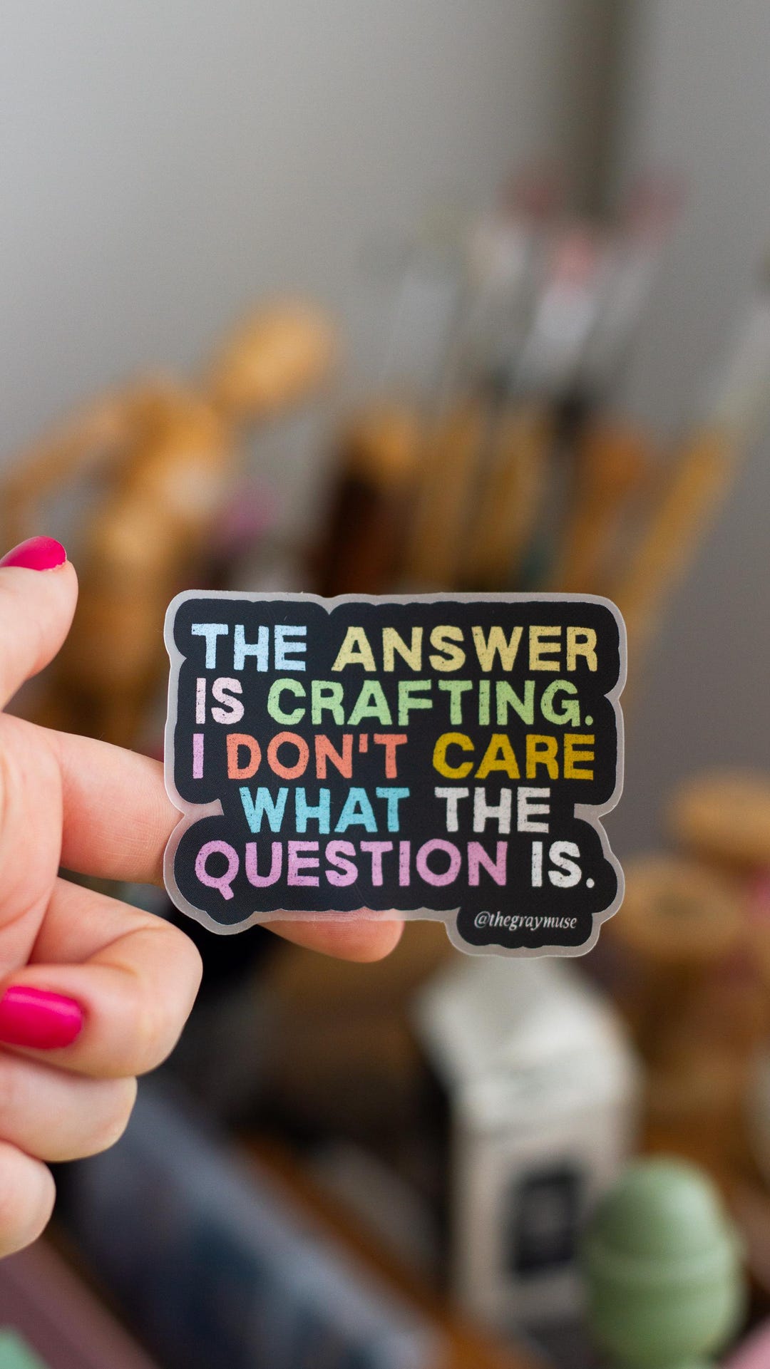 The Answer is Crafting Matte Sticker Laptop Decal, Quote Sticker ...