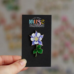 Columbine Enamel Pin | Colorado State Flower Brooch - Etsy
