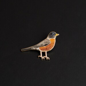 American Robin Bird Enamel Pin, Nature Gift, Gifts for Her, Lapel Pin ...