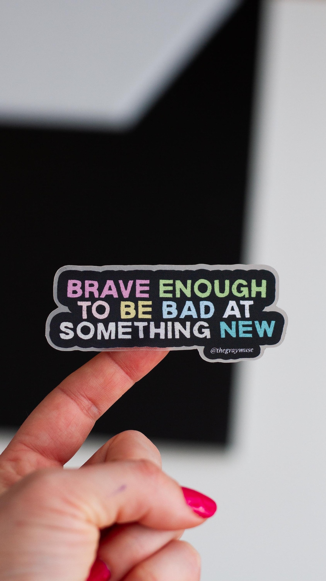 Brave Enough Matte Sticker, Inspirational Quote Decal - Etsy