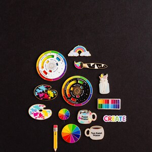 Paint Water Cup Enamel Pin, Funny Artist Jewelry - Etsy