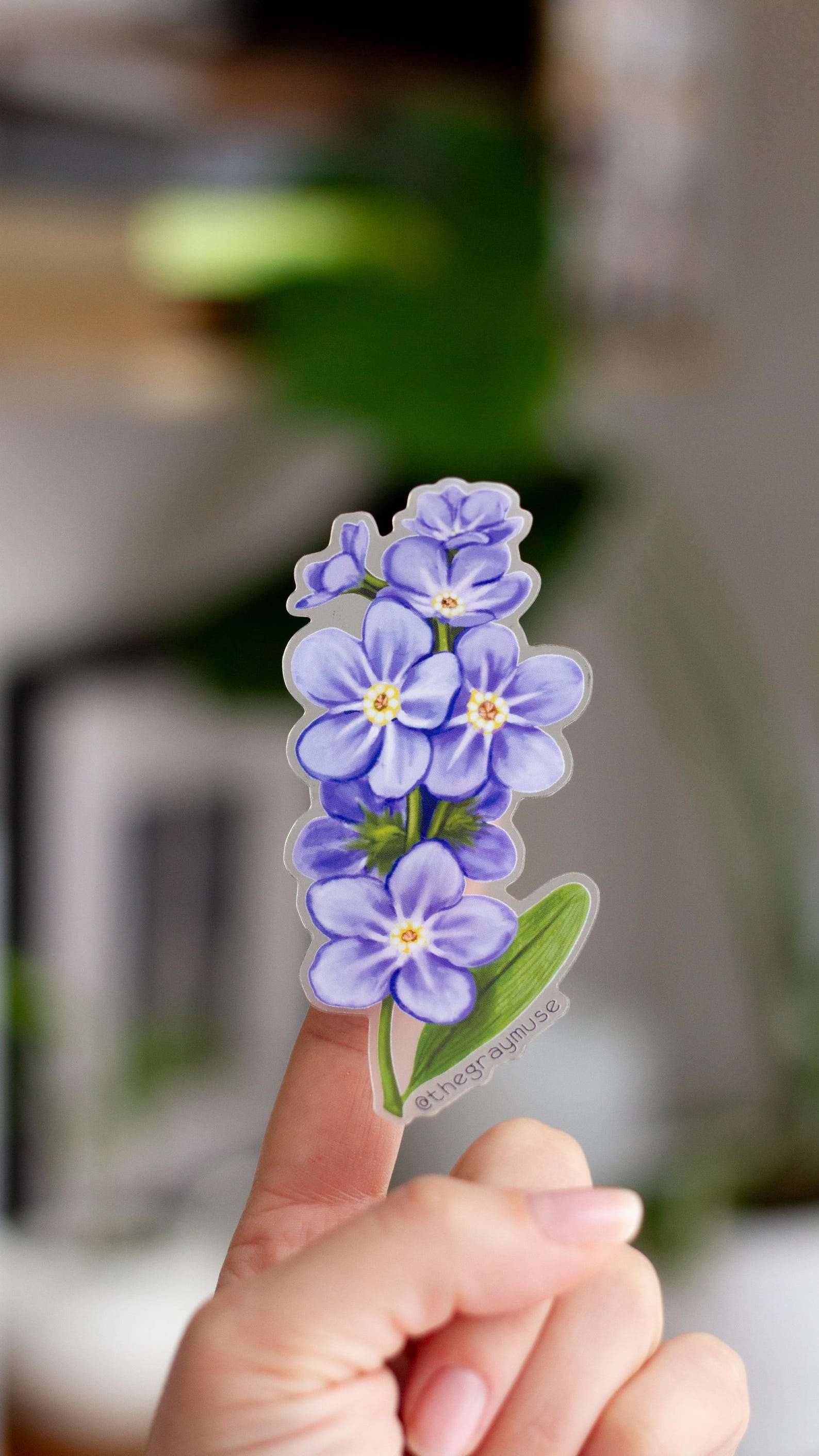 Forget-me-not Floral Clear Matte Sticker, Alaska State Flower, Blue ...
