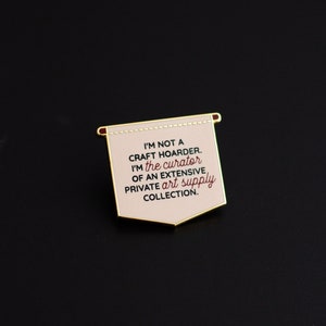 Curator Banner Enamel Pin, Crafter Jewelry Accessory, Creative Craft ...