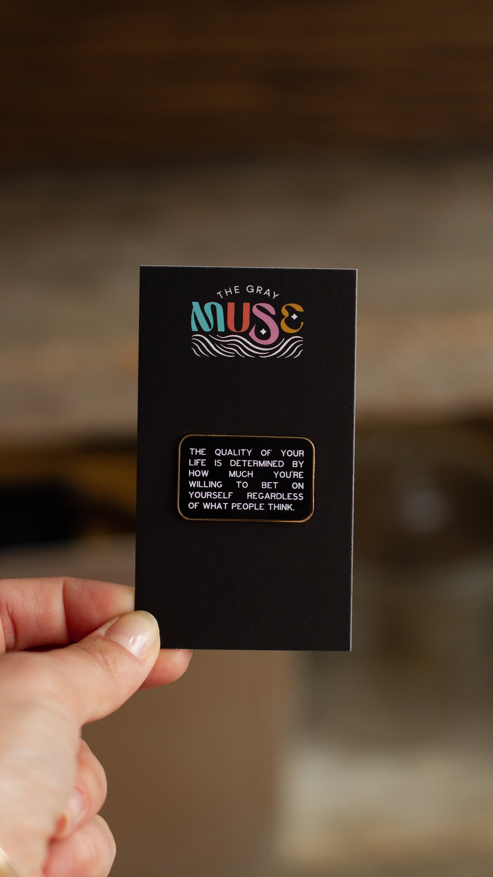The Quality of Your Life Text Enamel Pin, Mental Health Quotes ...
