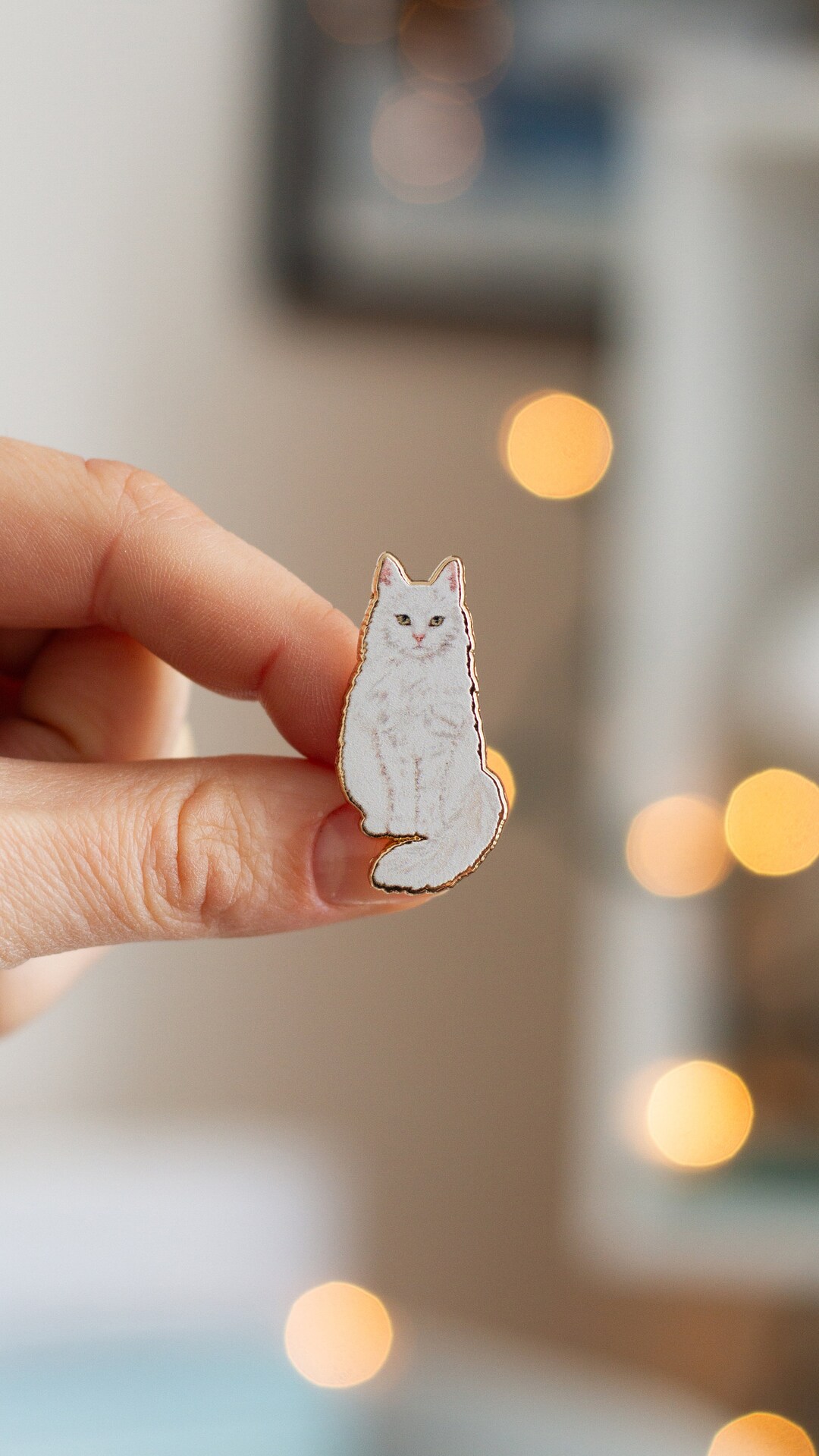 RETIRING White Cat V2 Enamel Pin, Animal Lover Pins, Pet Lover Gift ...