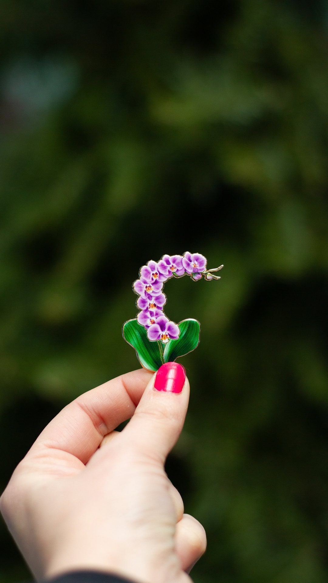 RETIRING Purple Orchid V2 Floral Enamel Pin, Exotic Flower Accessory ...
