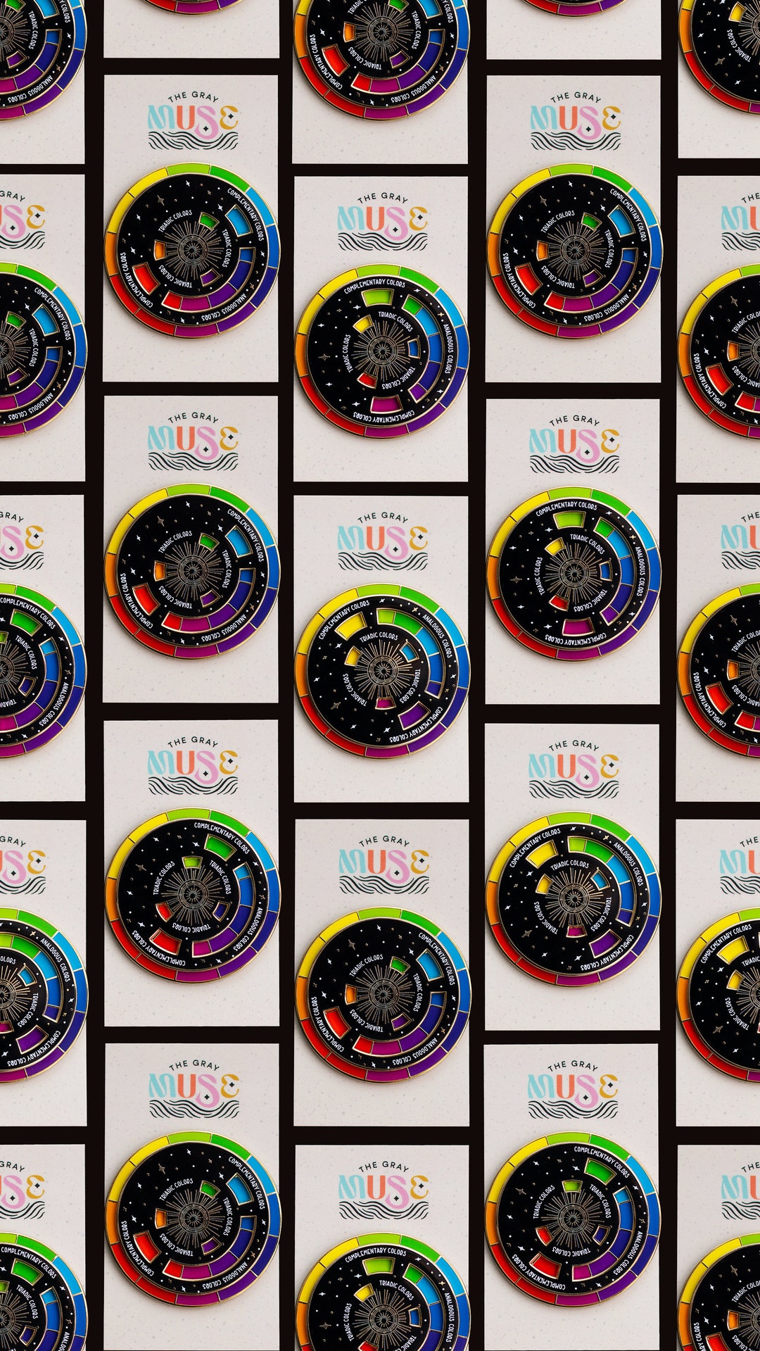 Color Wheel Enamel Pin© Black/gold ORIGINAL Moving Enamel Pin Artist ...