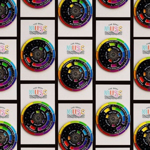 Color Wheel Enamel Pin© Black/gold ORIGINAL, Moving Jewelry Accessory ...
