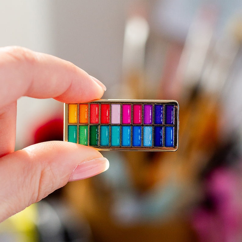 Watercolor Palette Enamel Pin, Artist Lapel Brooch - Etsy