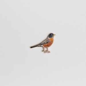 American Robin Bird Enamel Pin, Nature Gift, Gifts for Her, Lapel Pin ...