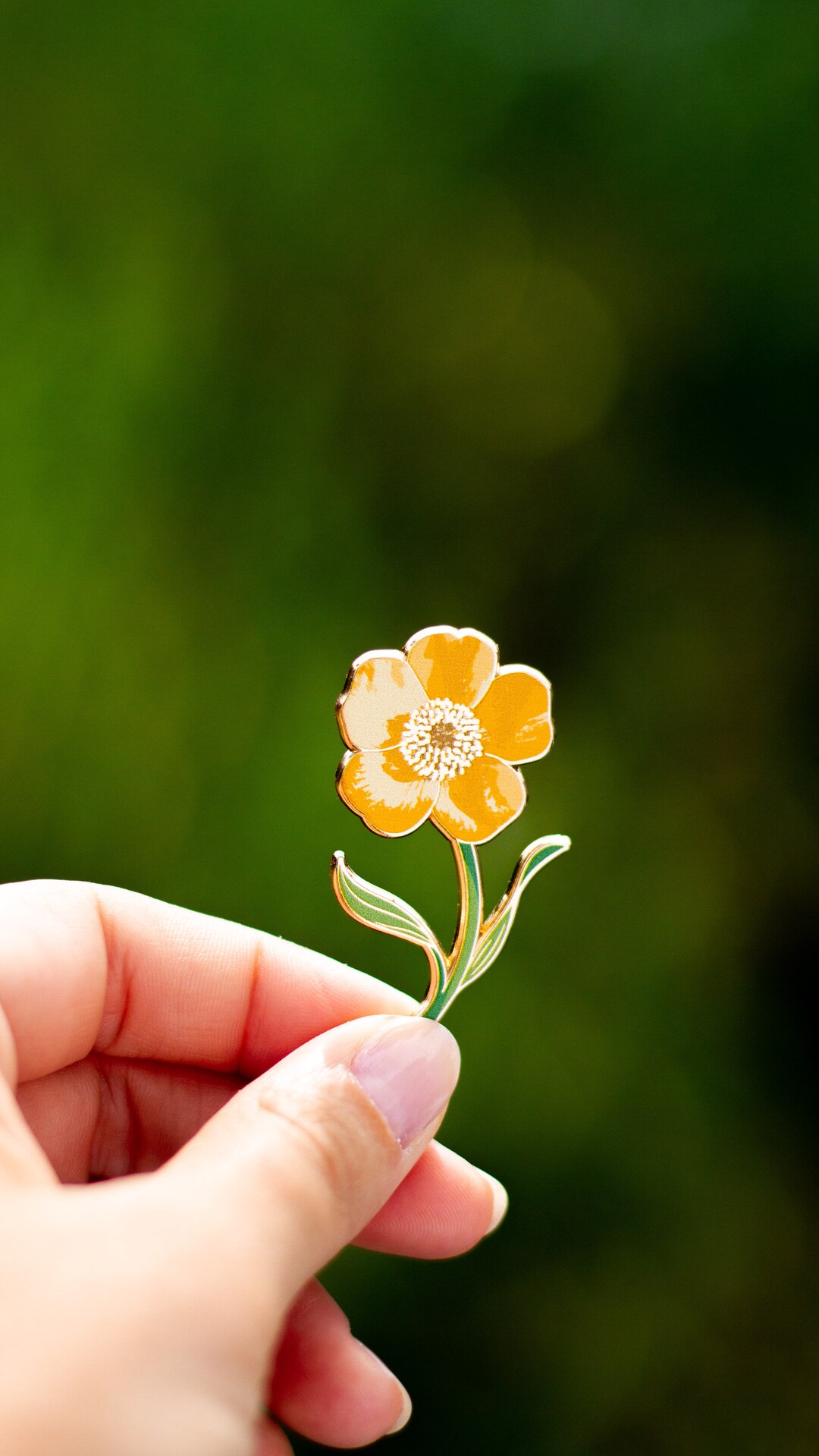 Buttercup Floral Enamel Pin, Yellow Spring Flower Accessory, Nature ...