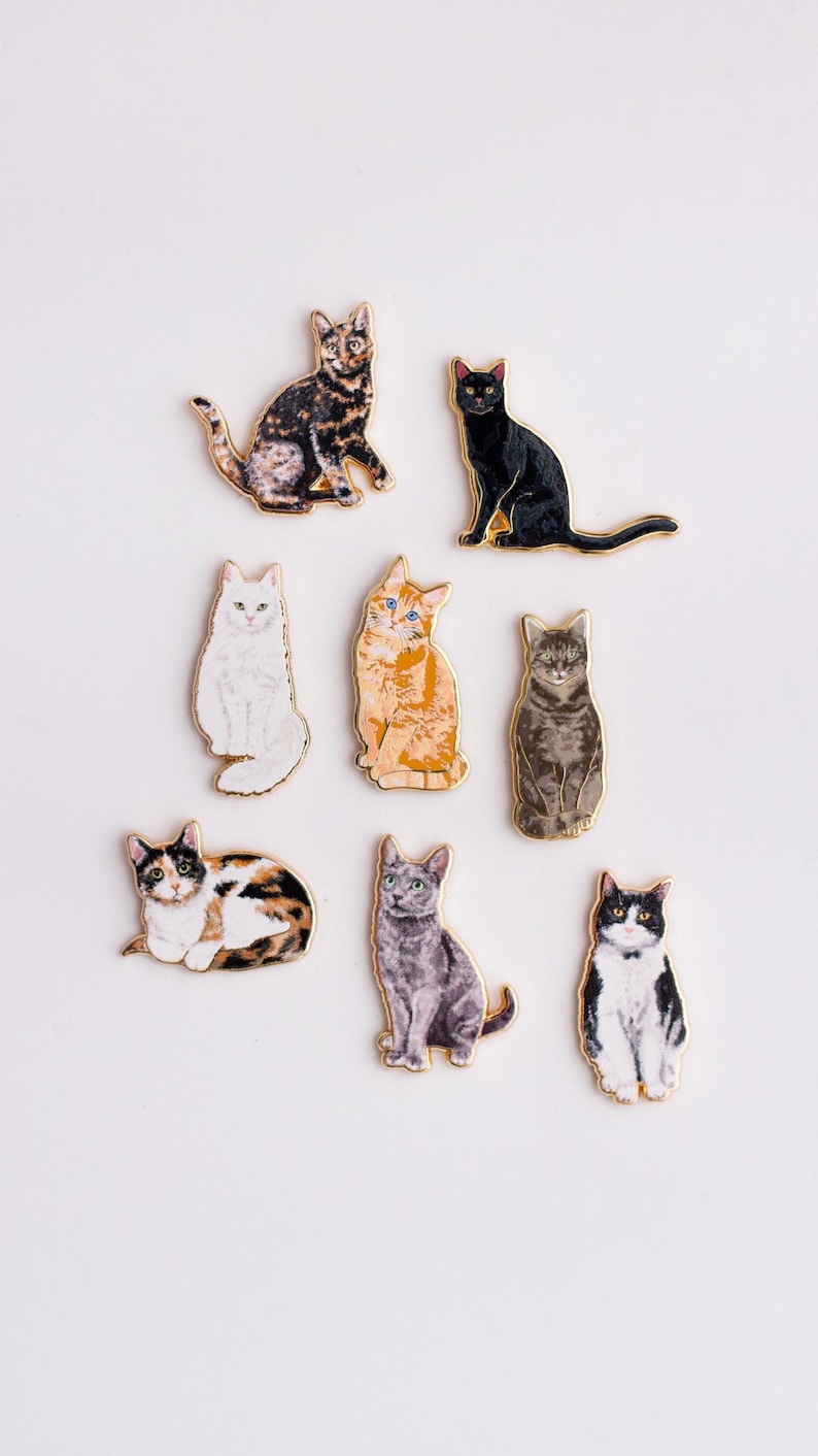 Tuxedo Cat Enamel Pin, Animal Lover Pins, Pet Lover Gift, Black Kitten ...