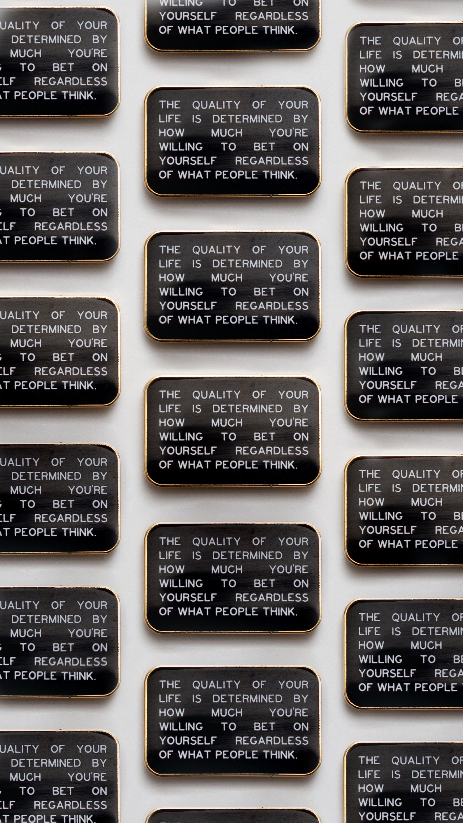 The Quality of Your Life Text Enamel Pin, Mental Health Quotes ...