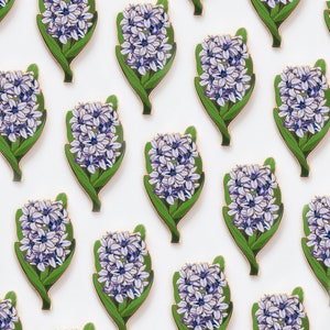 RETIRING Hyacinth Floral Enamel Pin, Purple Flower Accessory, Nature ...