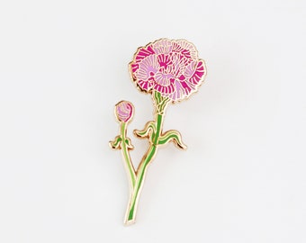 Flower Enamel Pin - Etsy
