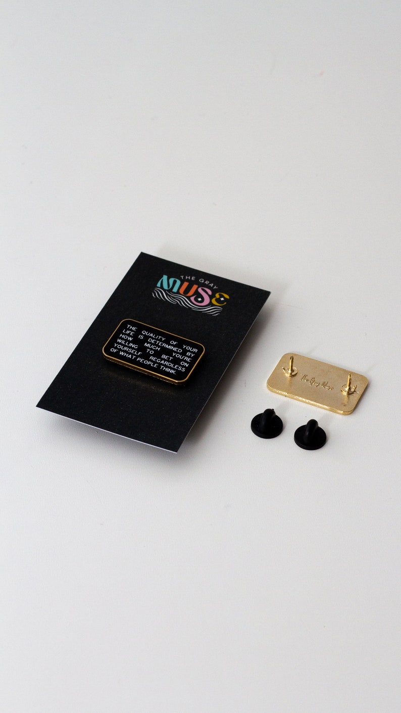 The Quality of Your Life Text Enamel Pin, Mental Health Quotes ...
