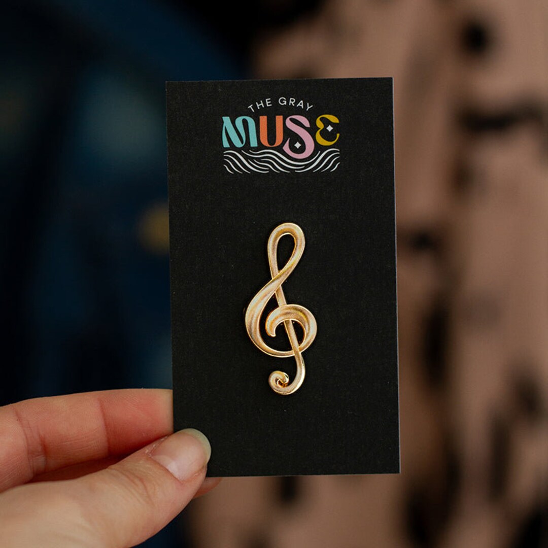 Treble Clef Music Symbol Enamel Pin Artists Lapel Pins Denim Jacket