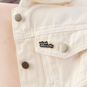 Wired Differently Text Enamel Pin, Mental Health Pin, Mental Health ...