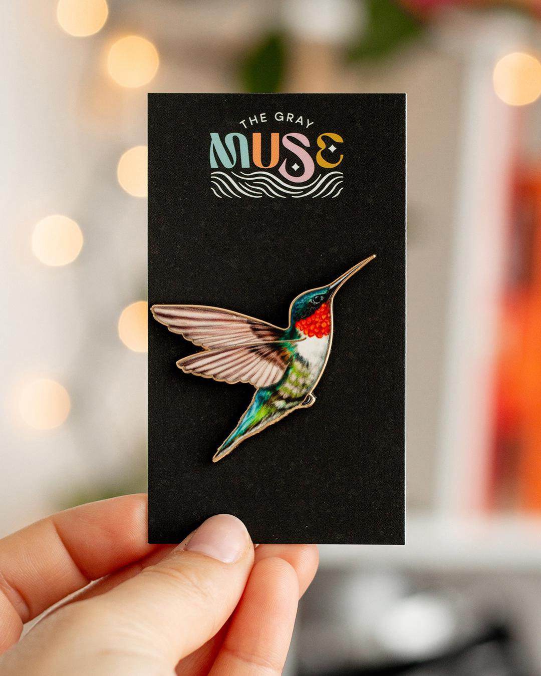 Hummingbird Enamel Pin, Bird Lapel Pins, Nature Gift, Gifts for Her ...