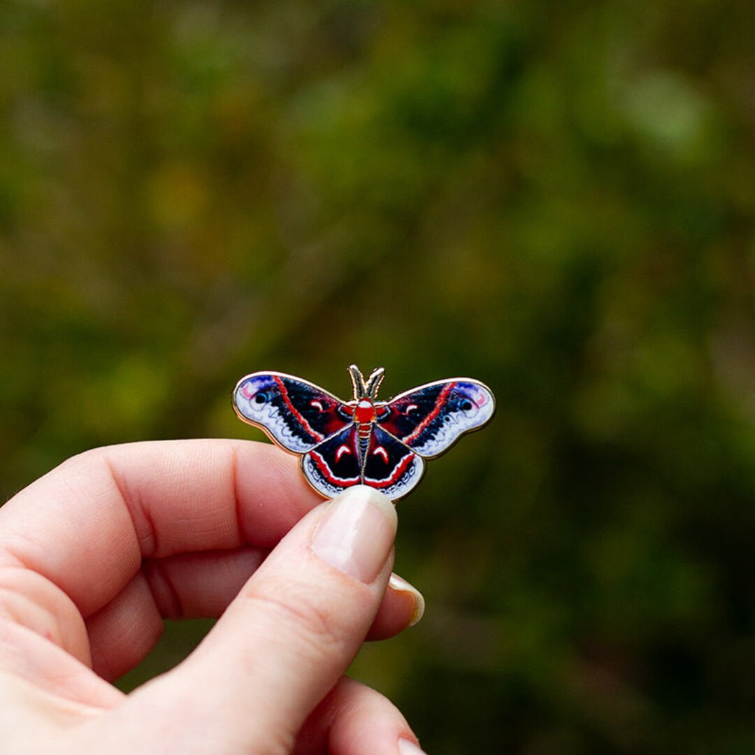 Cecropia Moth Enamel Pin, Nature Gift, Gifts for Her, Moth Gifts, Lapel ...