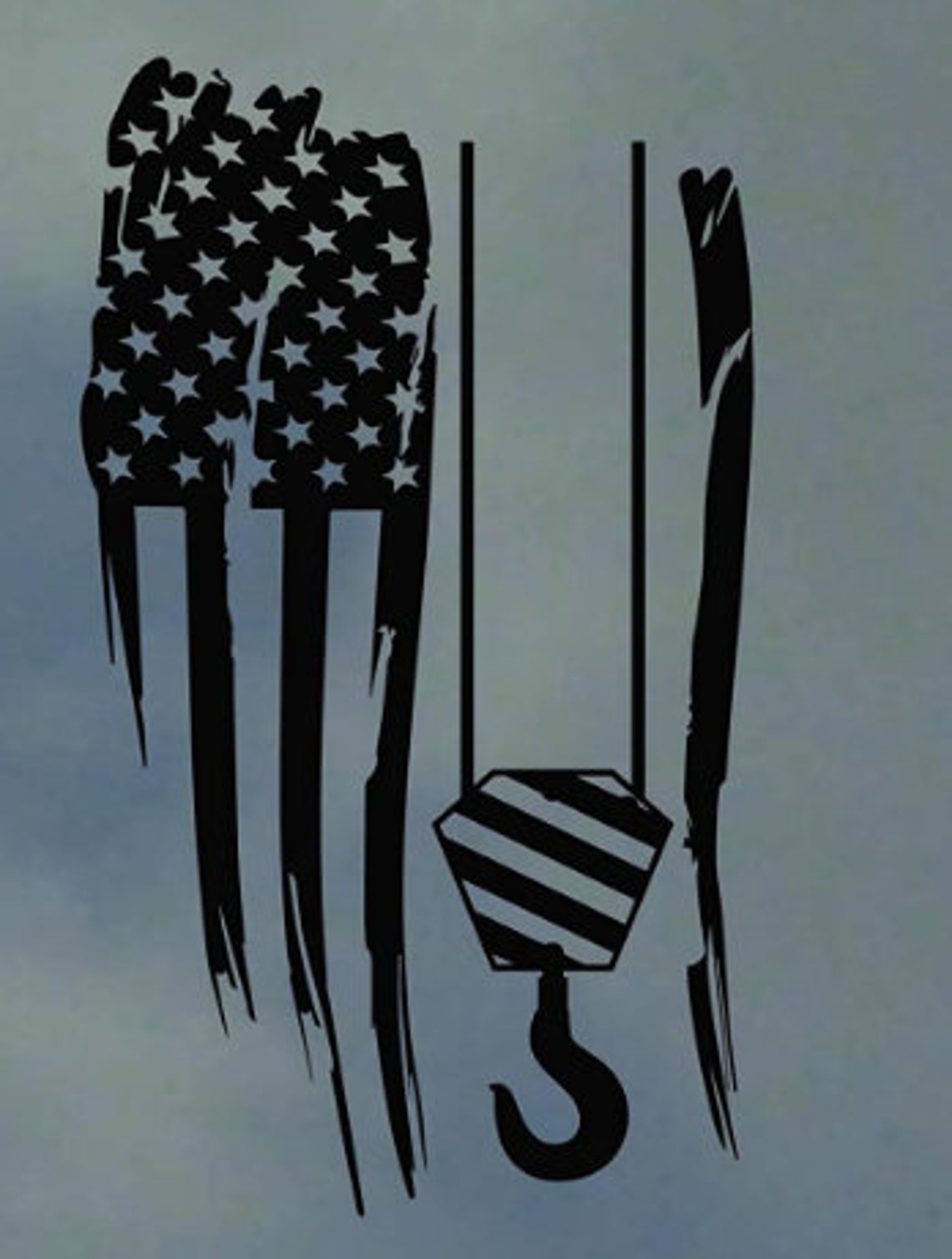 Crane Flag Black - 7” for Car, Van, Trucks, Crane Sticker, Laptop ...