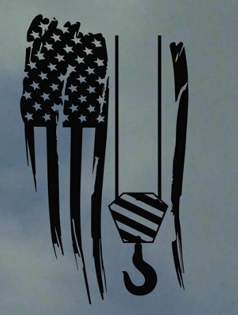 Crane Flag Black - 7” for Car, Van, Trucks, Crane Sticker, Laptop ...