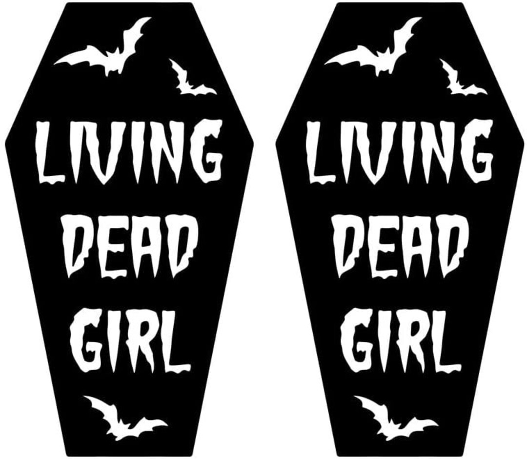 Living Dead Girl Coffin Pack of 2 Black 3x6 Decal Vinyl Funny Stickers ...
