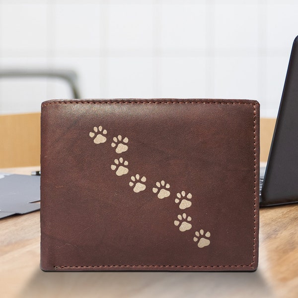 Leather Paw Print Wallet - Etsy