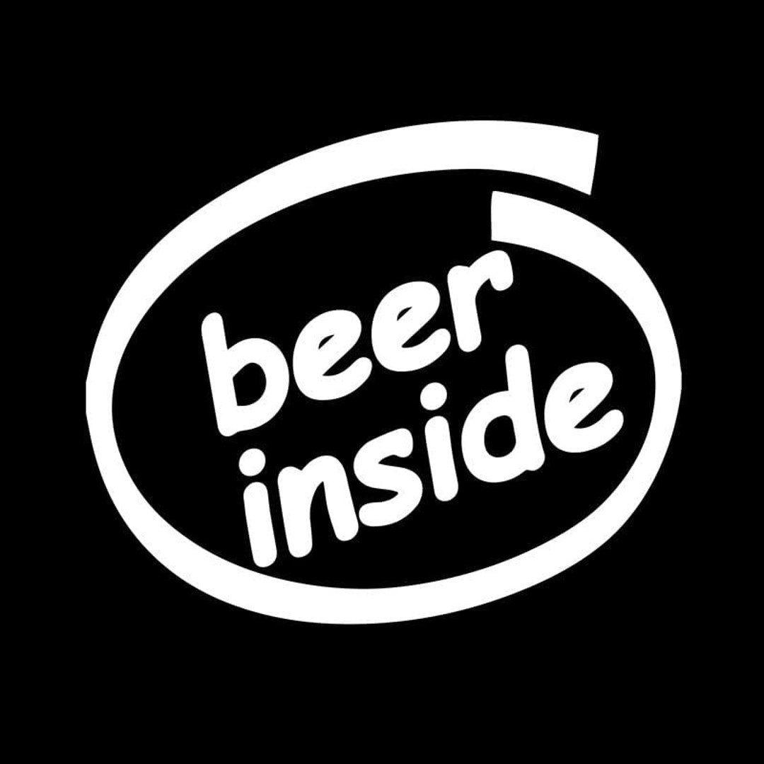Beer Inside White - Set of 2- Size 4"x5"- Decal Vinyl Stickers - Cars ...