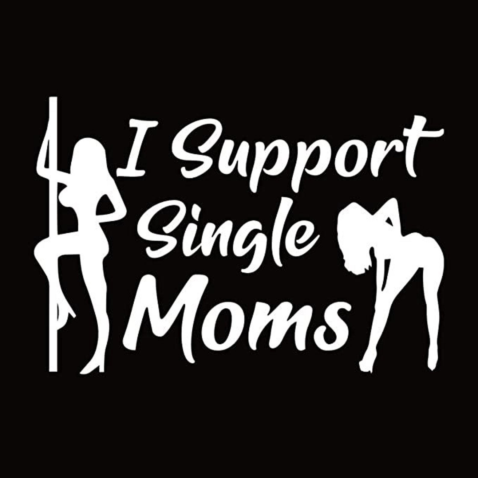 Support Single Moms White- Set of 2 - Size 5"x6" - Decal Vinyl Stickers ...