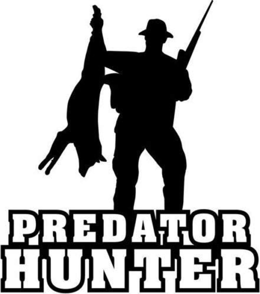 Predator Hunting Hunter (set of 2) 6.5" Black Vinyl Decal Sticker, Car ...