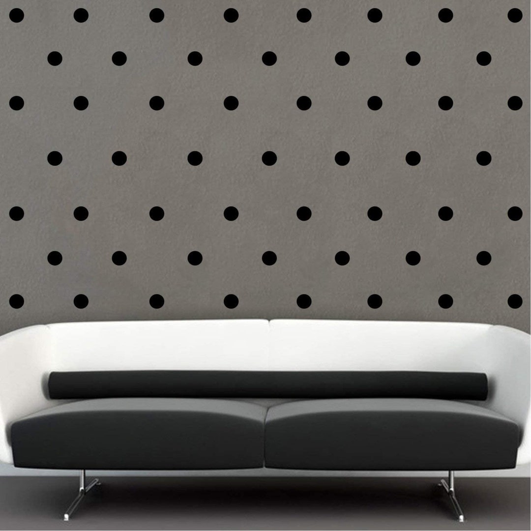 Black Polka Dot Wall Decals: 200 Pack Peel & Stick Vinyl Dots - Etsy