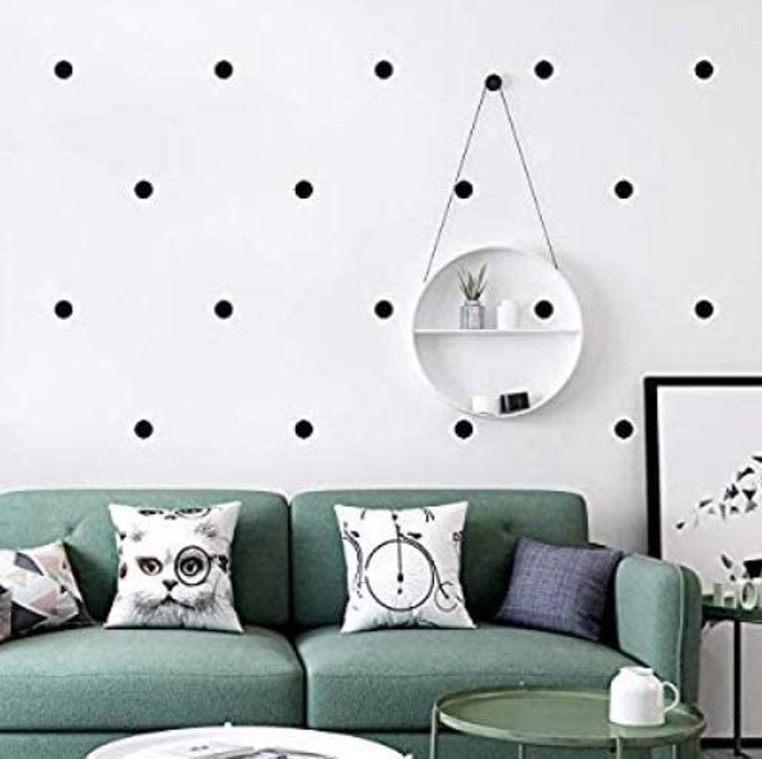 120 Black Wall Stickers Polka Dots Modern Simple Polka Dot Wall Paper ...