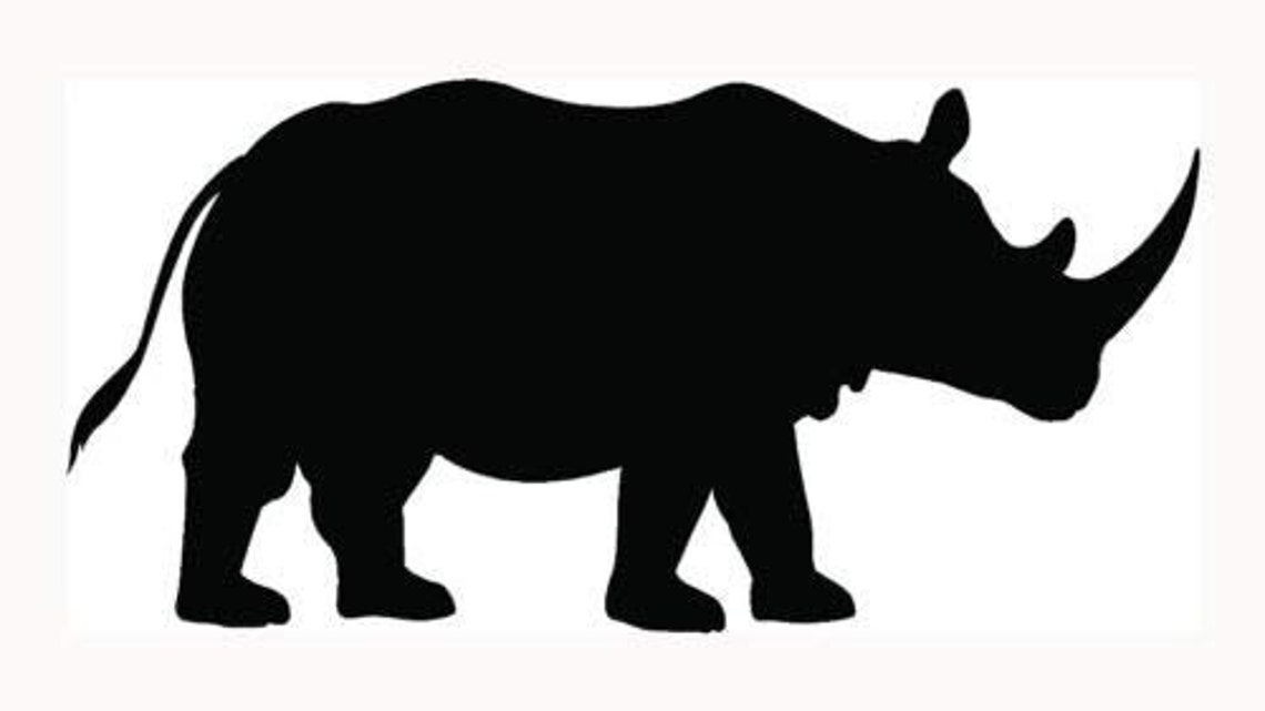 Rhinoceros 5 Black set of 2 Vinyl Decal Sticker for Laptop, Apple ...