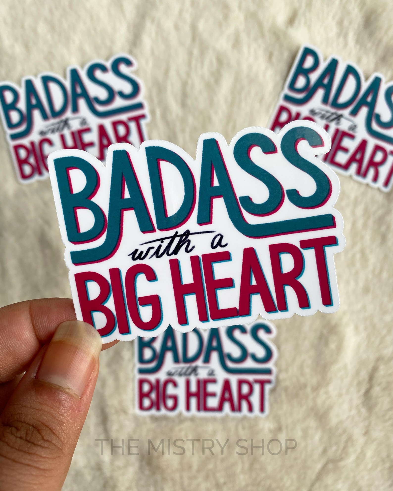 Badass with a Big Heart Sticker Inspirational Quote | Etsy