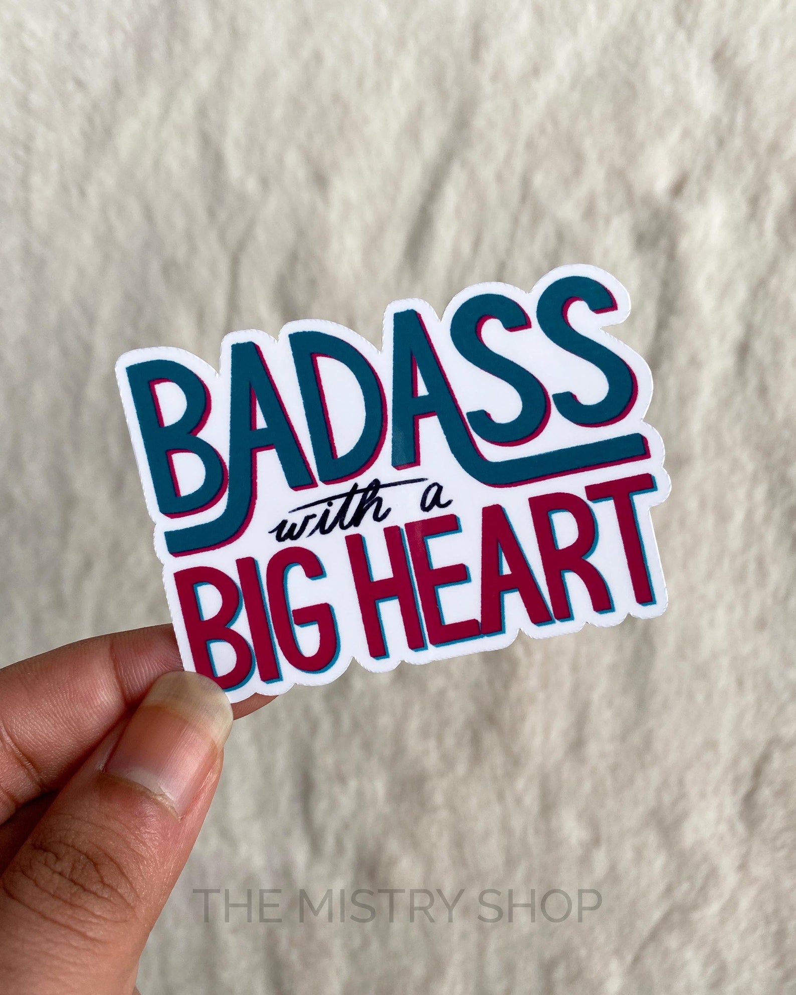 Badass with a Big Heart Sticker Inspirational Quote | Etsy